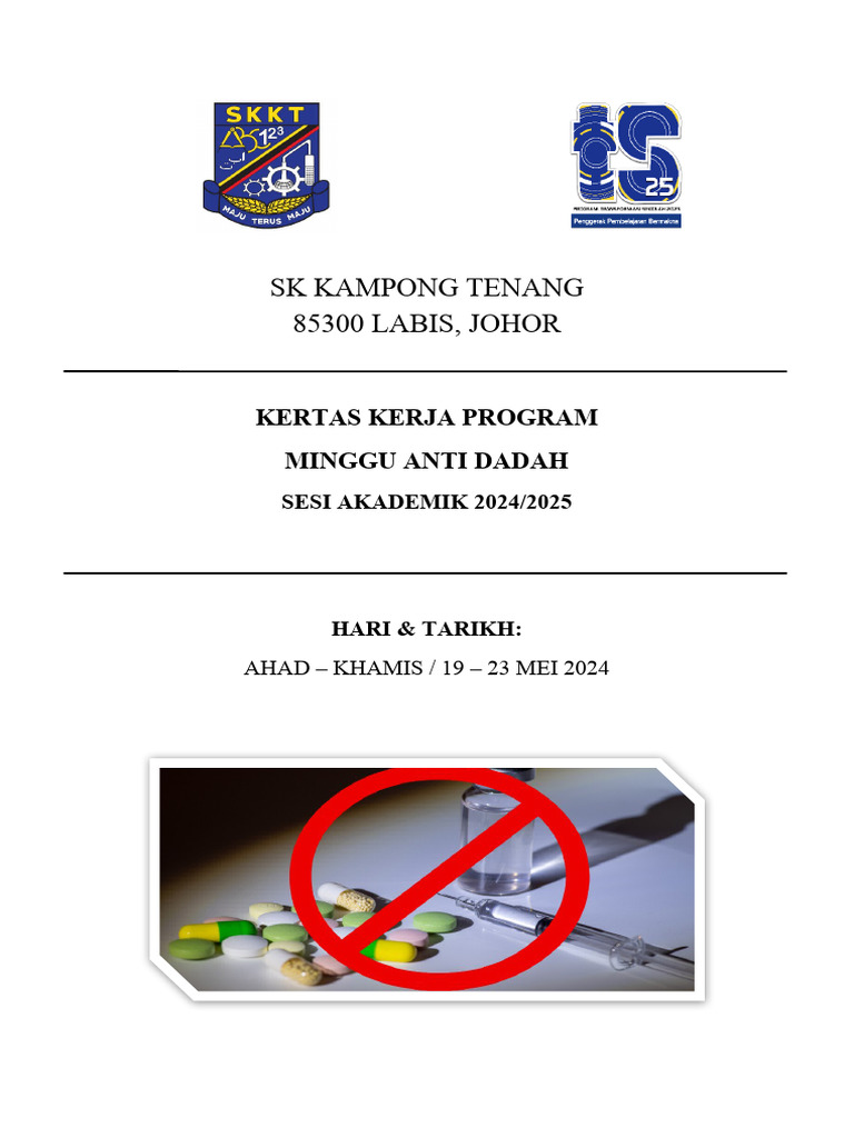 Kertas Kerja Anti Dadah SKKT 2024 | PDF
