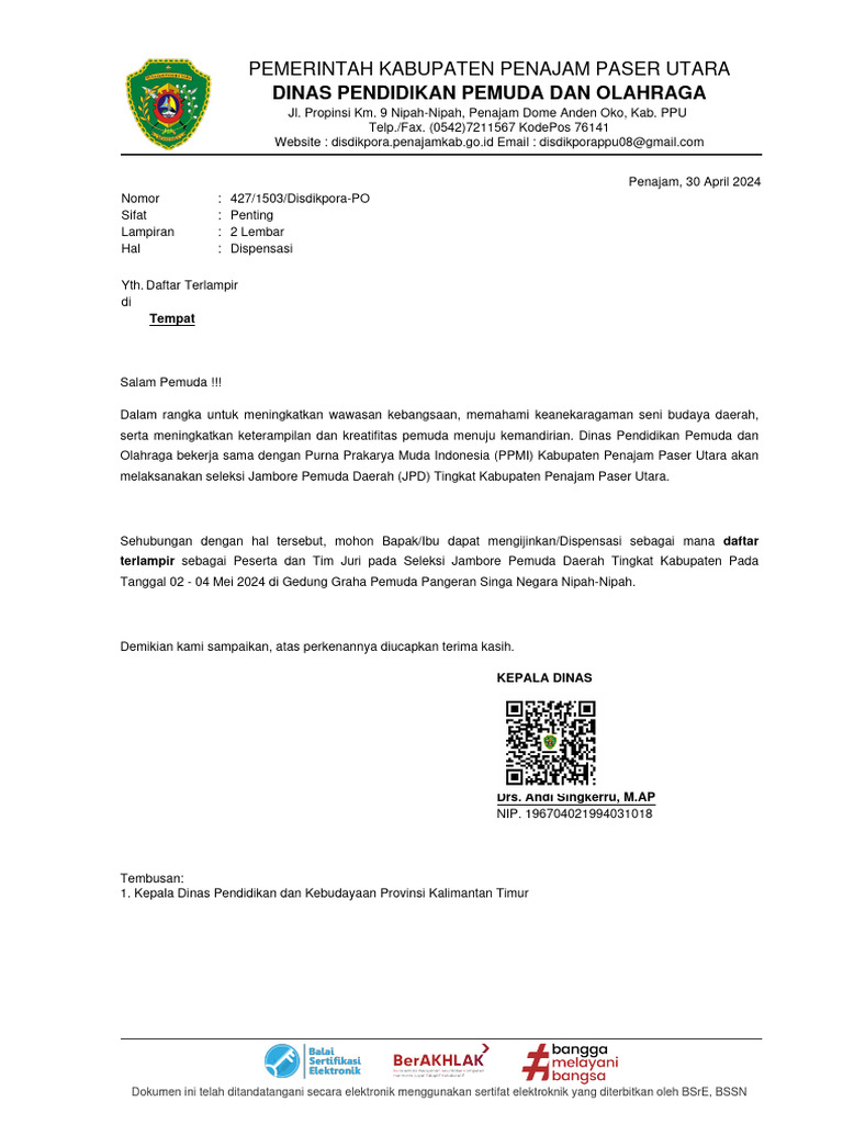 Dispensasi JPD | PDF