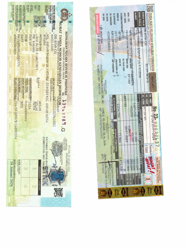 STNK Dan Pajak Mobil L300 | PDF