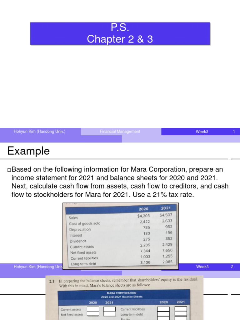 2024S_FM_chapter2and3_ps (2) | PDF | Financial Ratio | Business