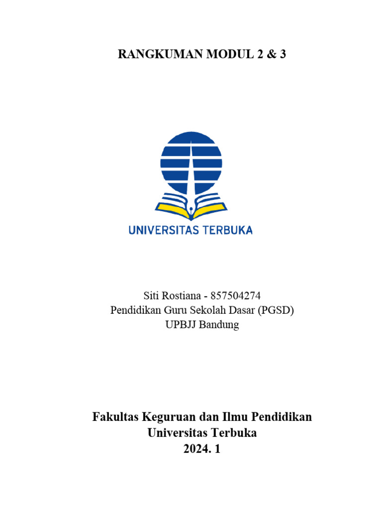 Siti Rostiana - Rangkuman Modul 2 & 3 | PDF | Ilmu Sosial | Sains & Matematika
