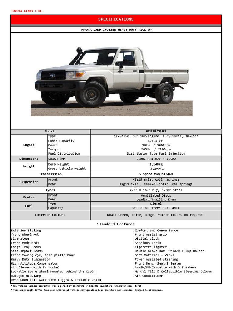Toyota LC 79 Single Cab | PDF | Truck | Axle