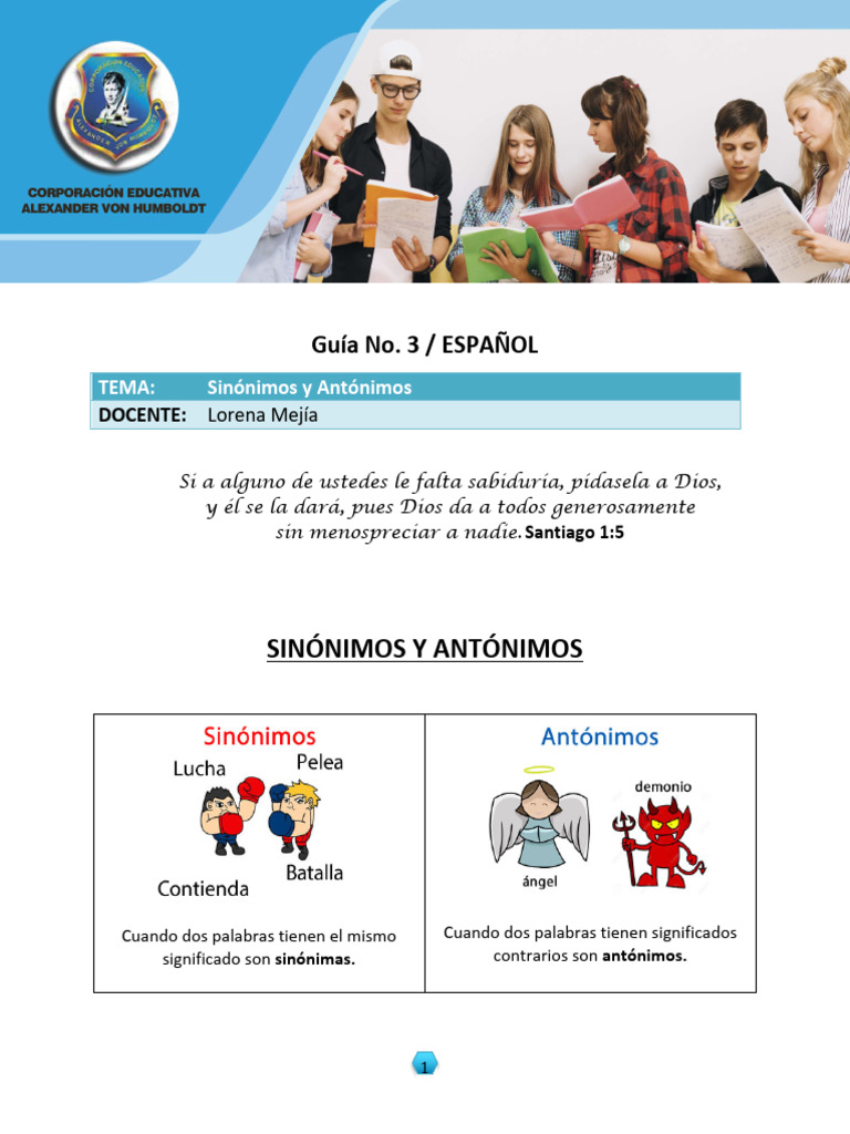 Sinónimos y Antónimos: Guía Completa | PDF | Amor