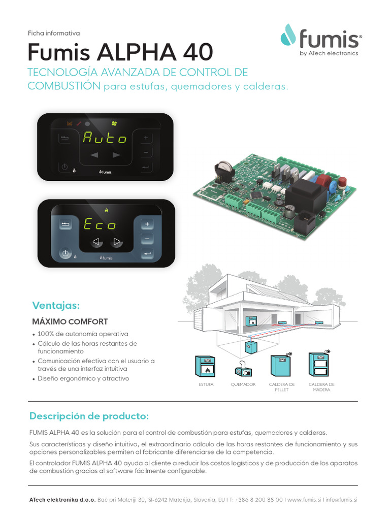 Fumis Alpha-40 Infosheet Spanish | PDF | Estufa | Informática