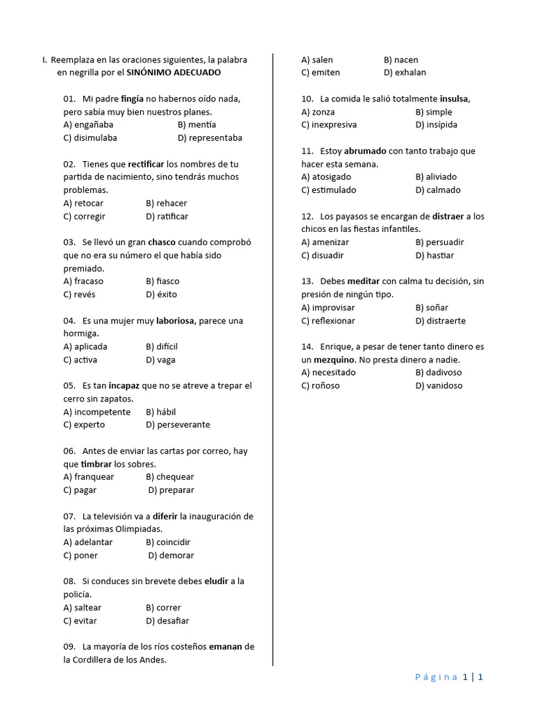 PRÁCTICA - SIN. y ANT. | PDF