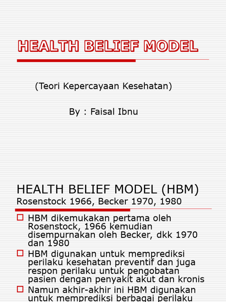 Teori Health - Belief - Model | PDF