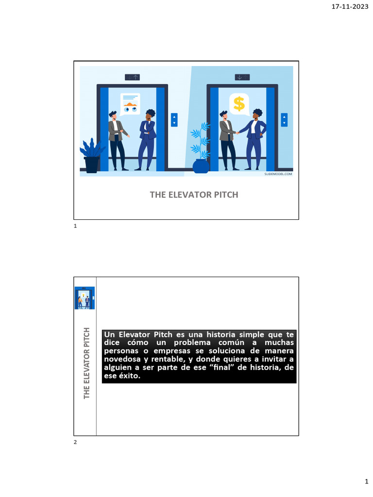 Clase The Elevator Pitch | PDF