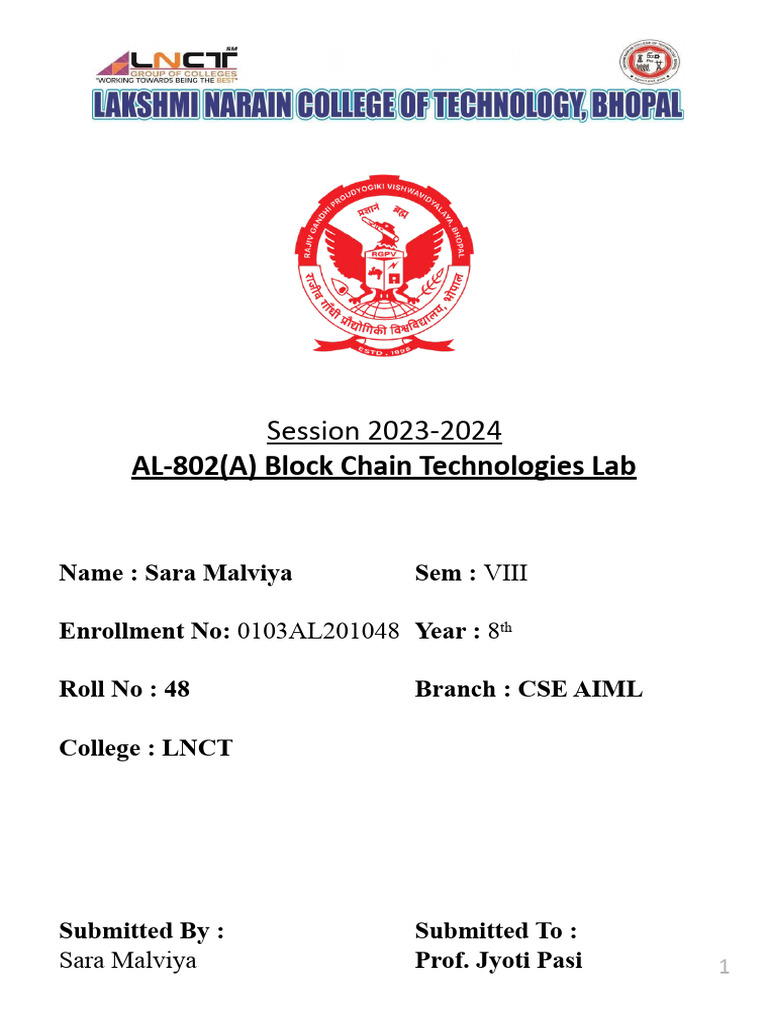 AL 802 Experiment List - Blockchain | PDF | Computer Science | Computing