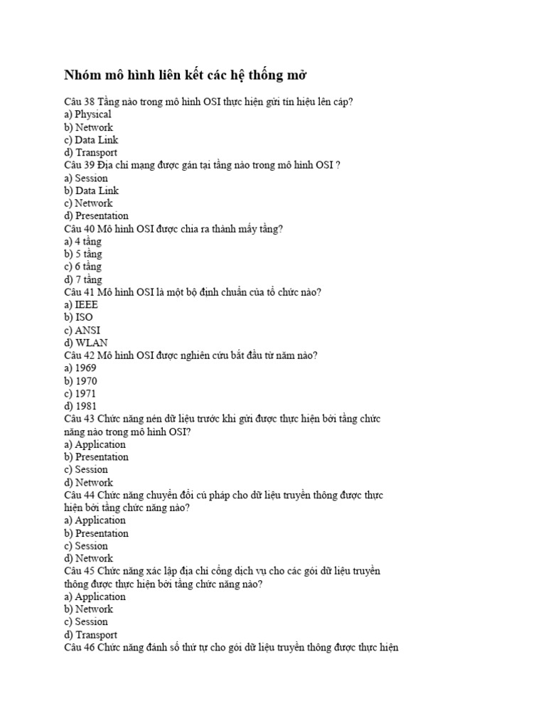 Câu hỏi trắc nghiệm - TSL | PDF