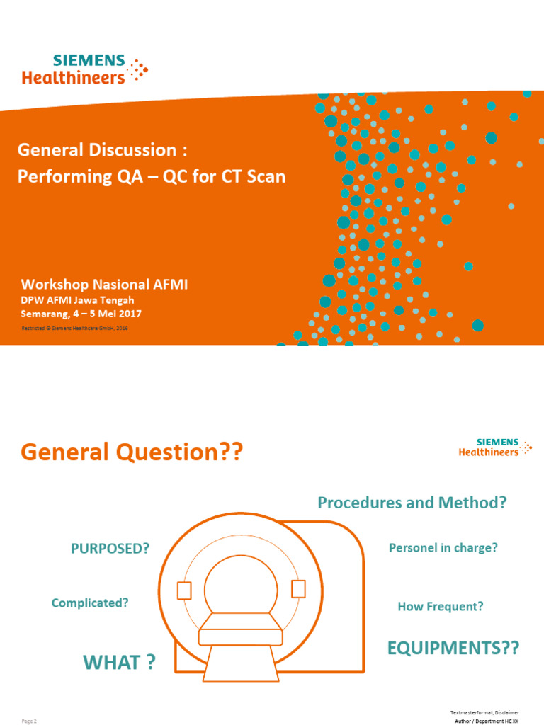 Qa QC CT | PDF | Ct Scan | Medical Imaging