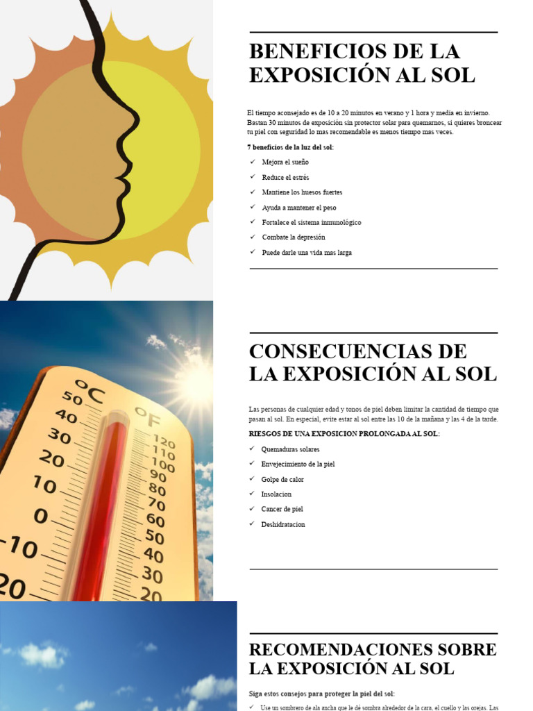 Exposición Al Sol | PDF | Salud y bienestar | Ciencia y matemáticas