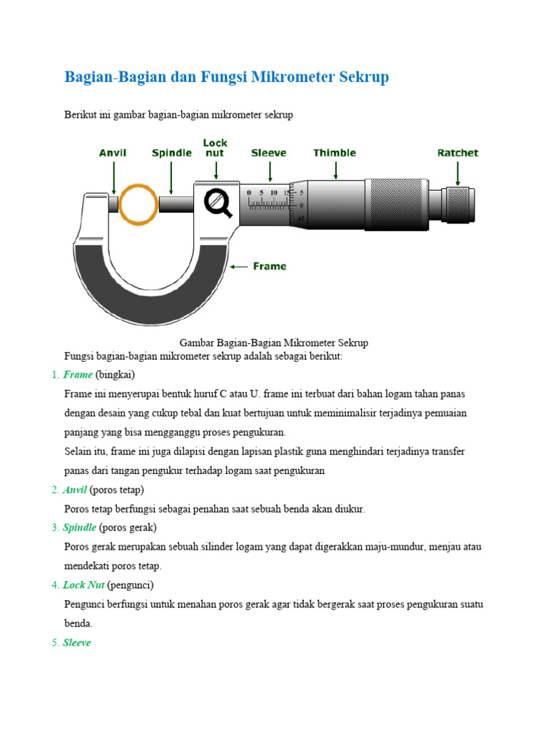 Bagian Mikrometer Sekrup | PDF