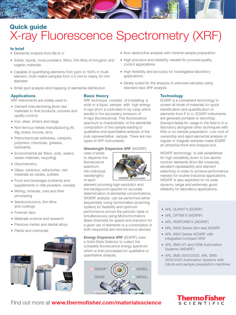XRF PO41373 XRF Quick Guide | PDF | Energy Dispersive X Ray Spectroscopy | Materials