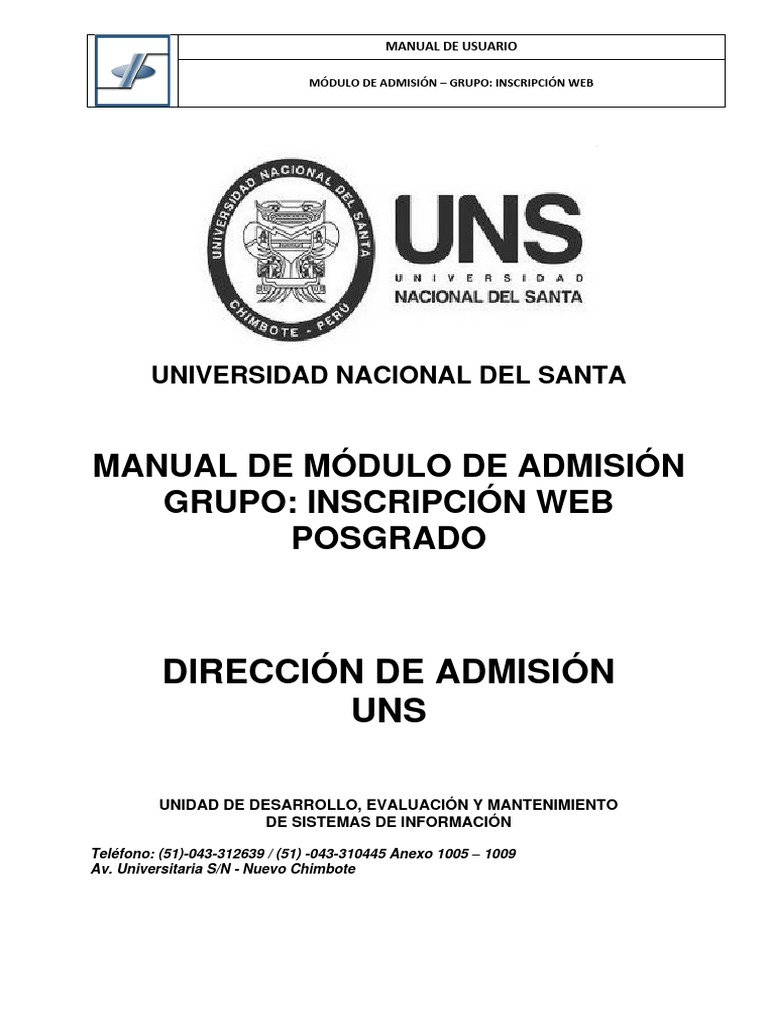 Manual Admision Posgrado UNS | PDF | Documento de identidad | Red mundial