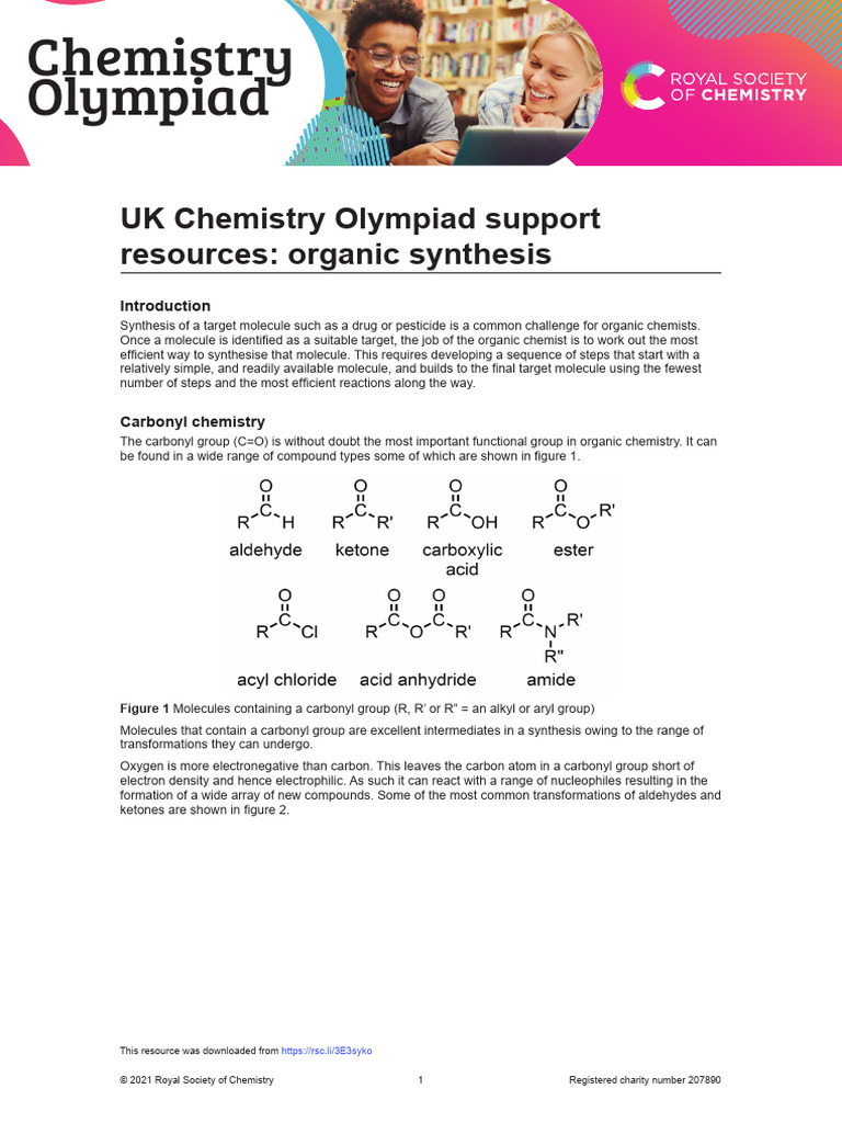 UK Chemistry Olympiad Support Resources: Organic Synthesis | PDF ...