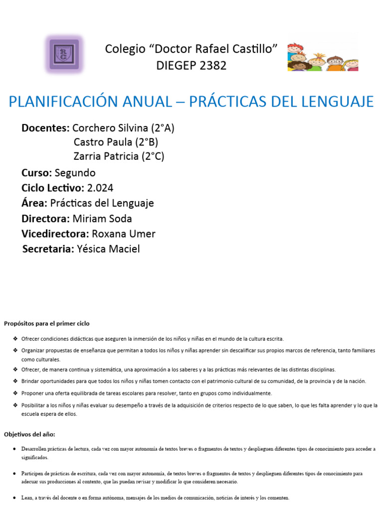 Planificación Lenguaje 2° Grado | PDF | Escritura | Puntuación