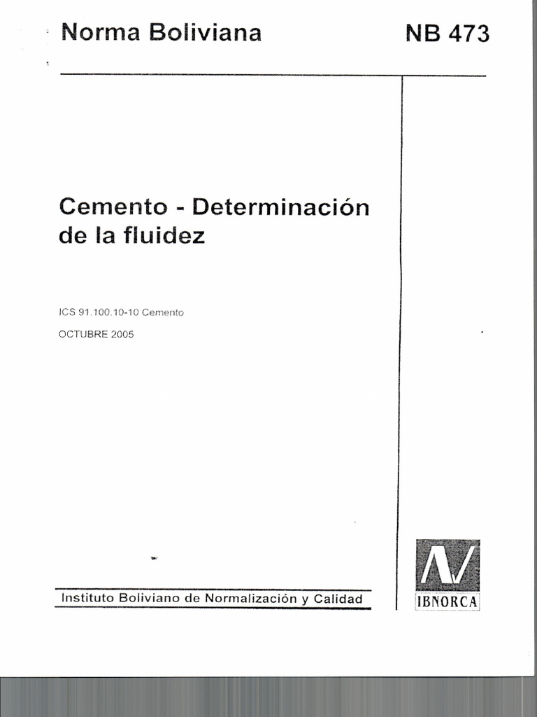 NB 473 Cemento Fluidez | PDF