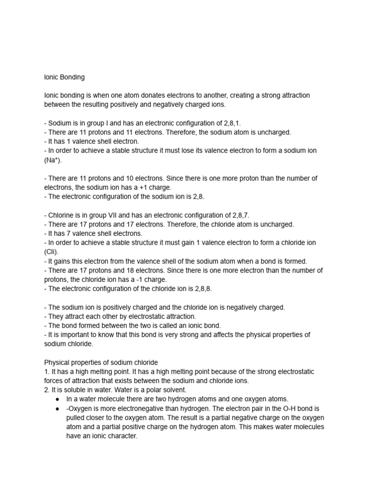 Understanding Ionic Bonding Basics Pdf Ion Chemical Bond