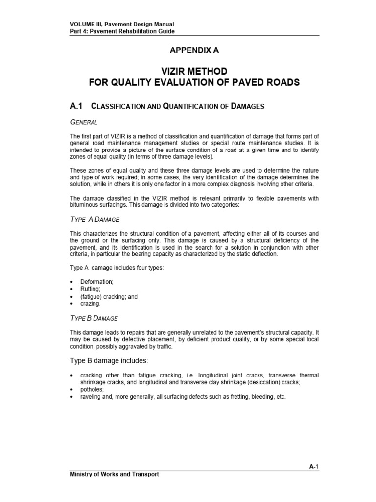 VIZIR Method for Road Damage Evaluation | PDF | Road Surface | Road