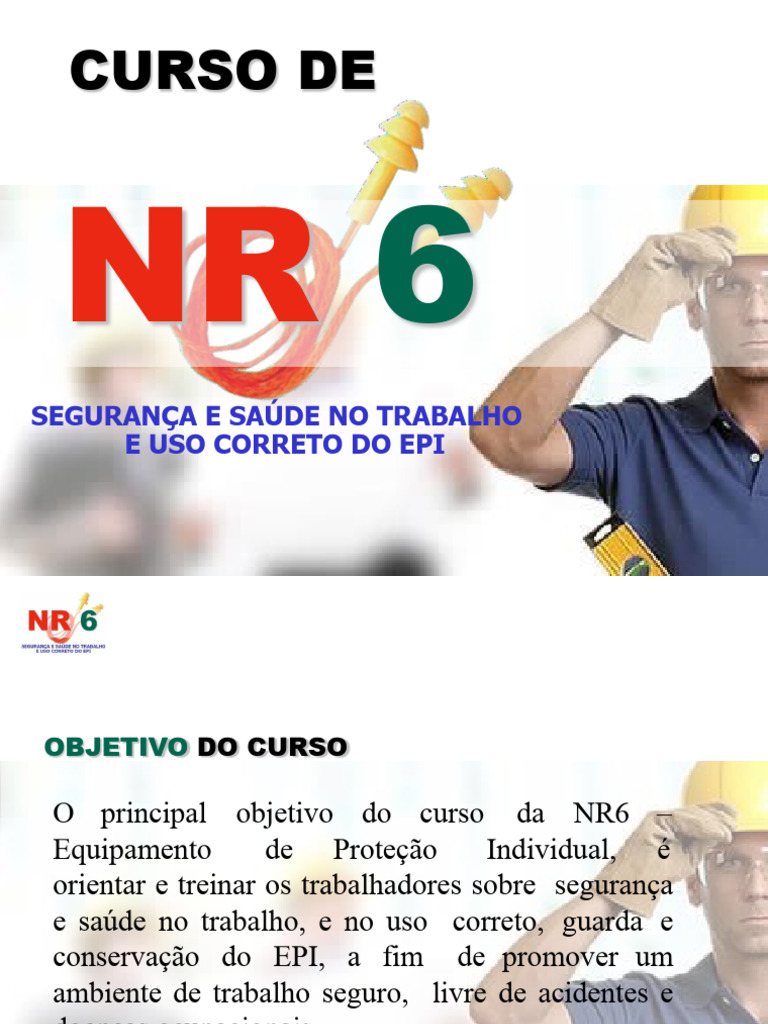 Curso de NR6 - Treinamento de Uso Correto de EPI | PDF | Equipamentos ...