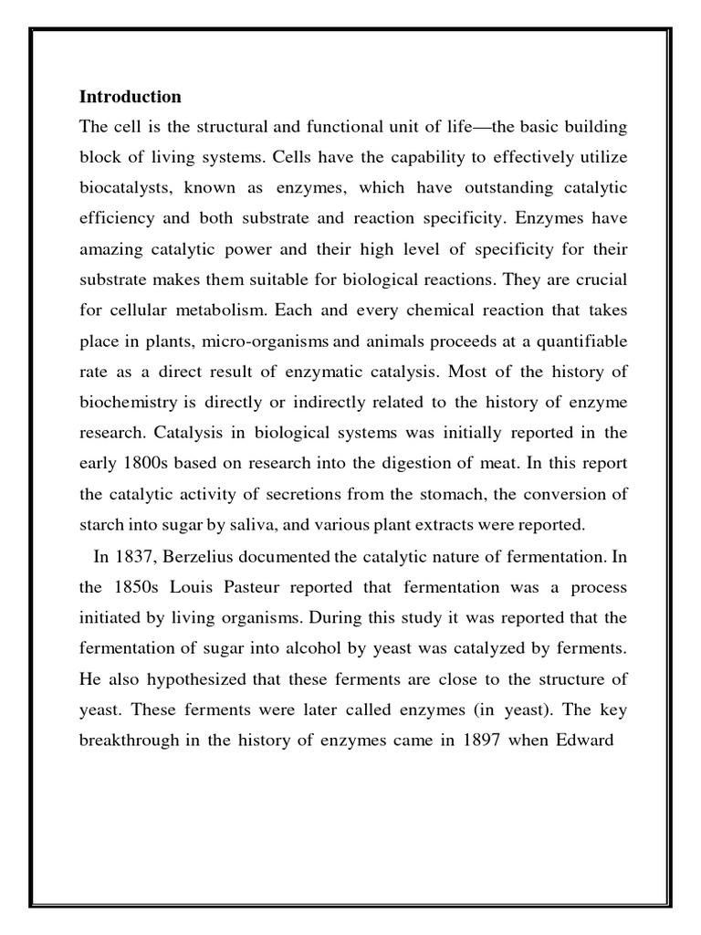 Project on enzyme | PDF | Cofactor (Biochemistry) | Enzyme