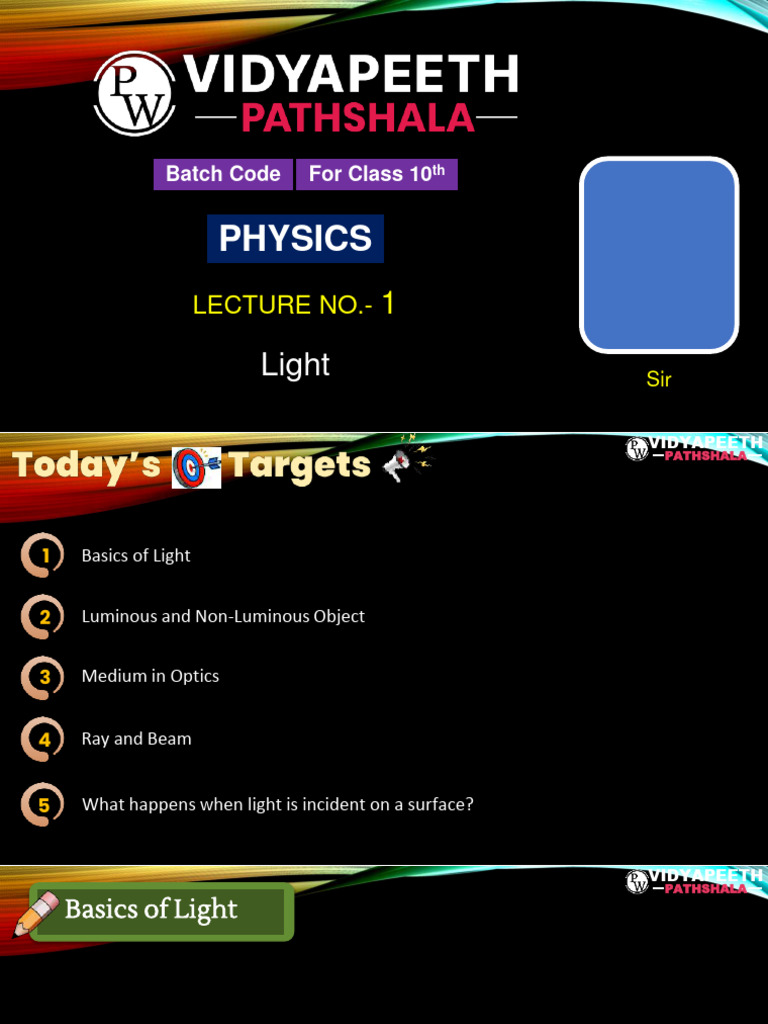 Lec-1 - Class - 10 - Physics - Light - VP Pathshala (Anantnag) - Lone ...