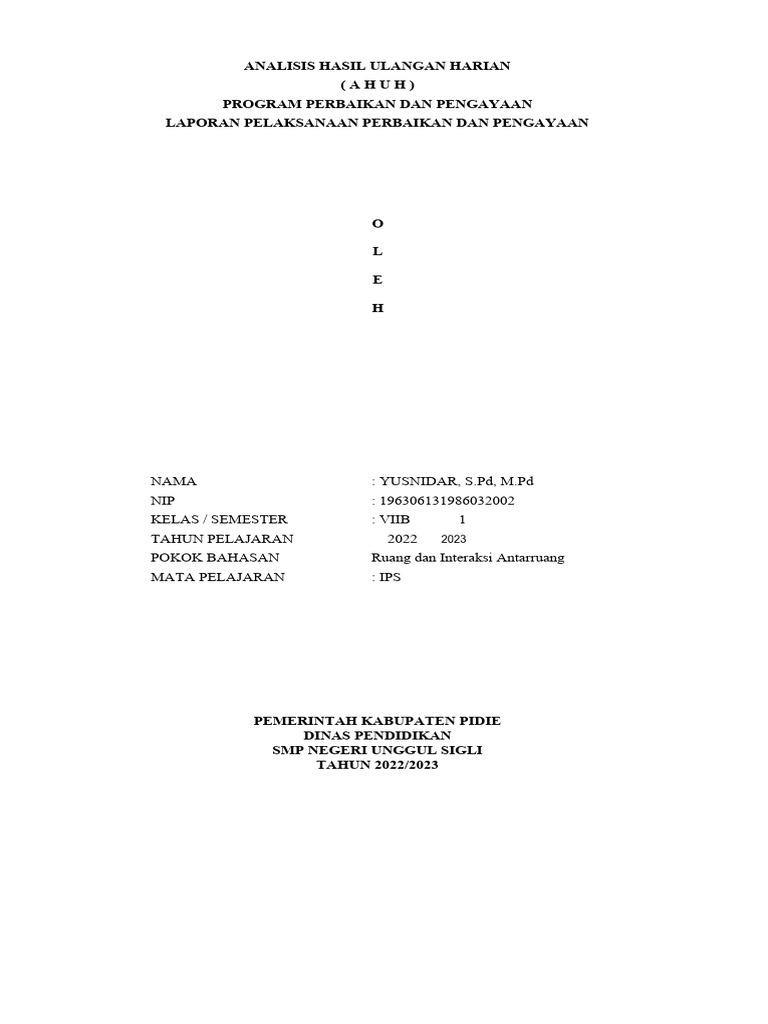 Ahuh Viib Semester 1 2022 Salinan | PDF
