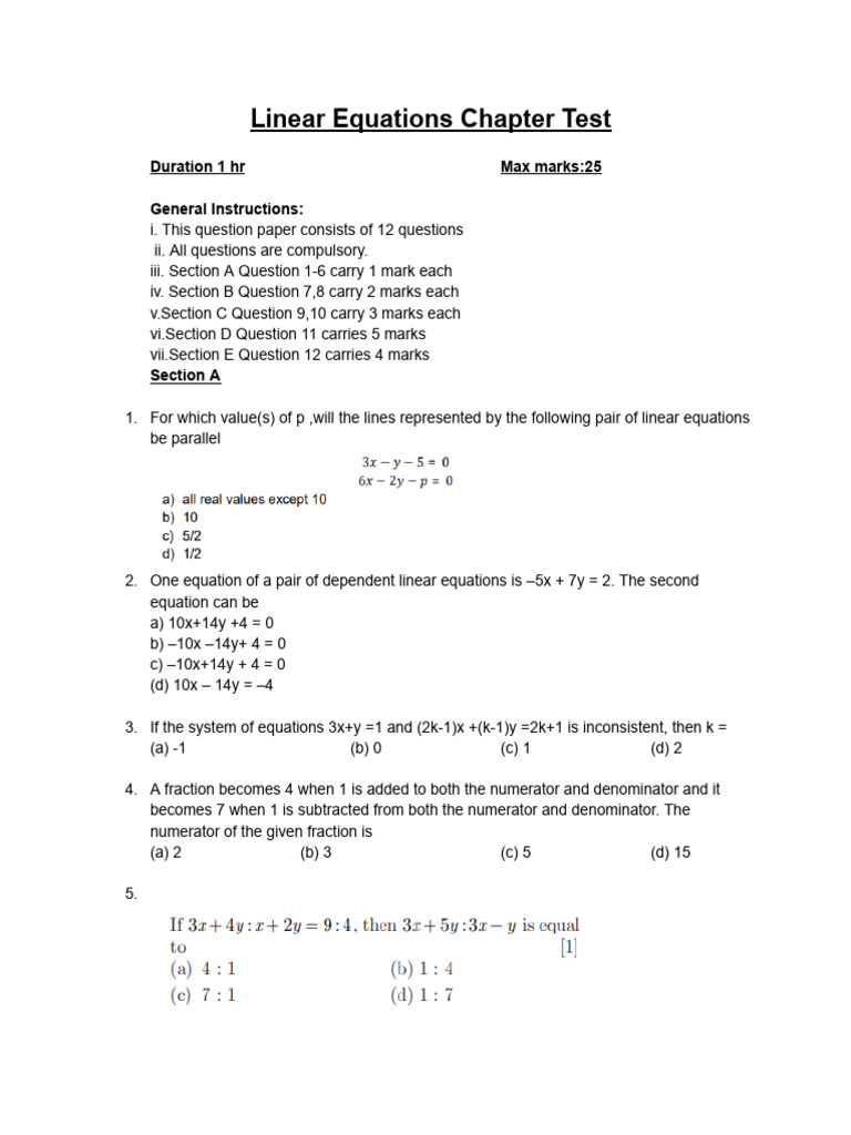 Linear_Equations_QP | PDF | System Of Linear Equations | Equations