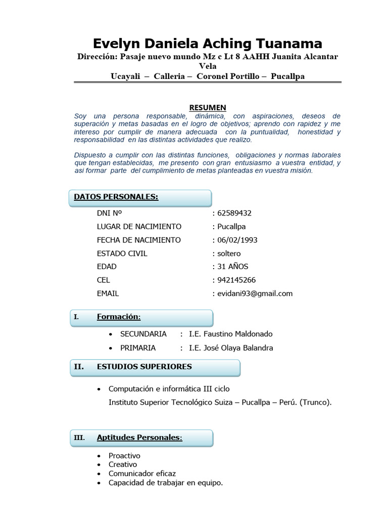 CV Daniela 2024 | PDF | Crecimiento personal y profesional | Salud y ...