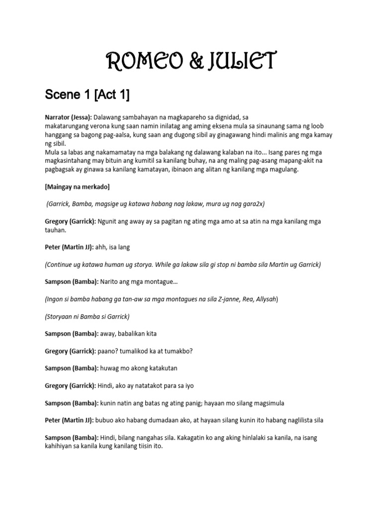 New Script Romeo and Juliet | PDF