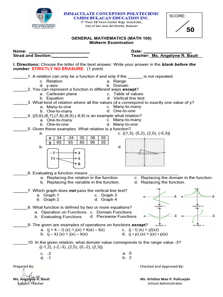 Final - Gen Math Midterms | PDF | Function (Mathematics) | Analysis