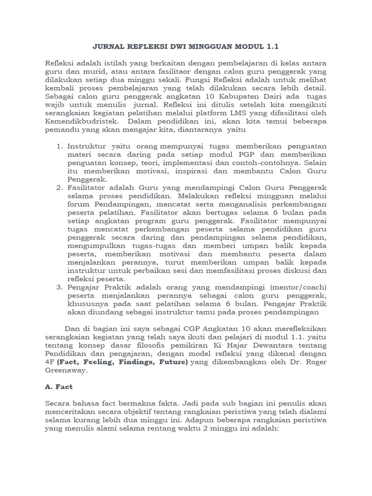 Jurnal Refleksi Dwi Mingguan-John Simon Sinulingga | PDF | Karier ...