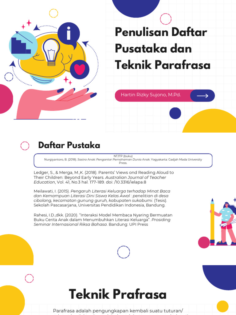 Penulisan Daftar Pusataka Dan Teknik Parafrasa | PDF