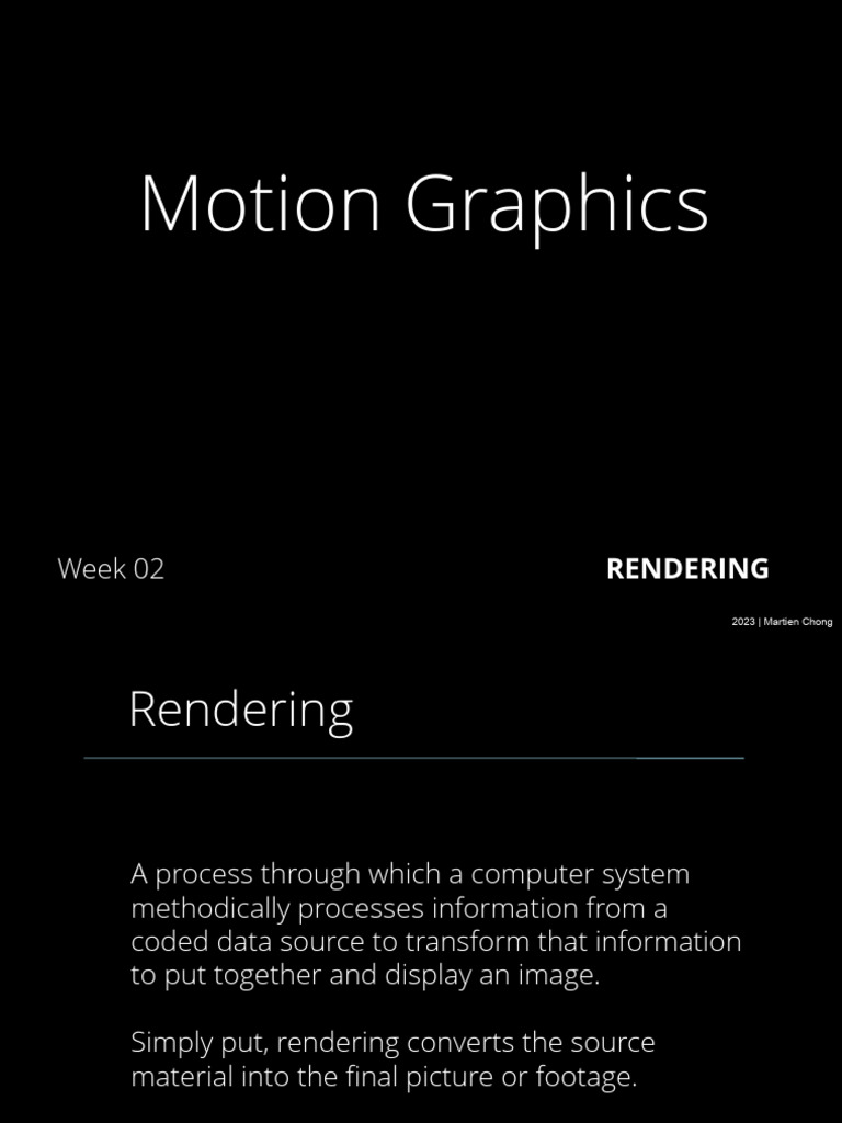 Motion Graphics Rendering | PDF