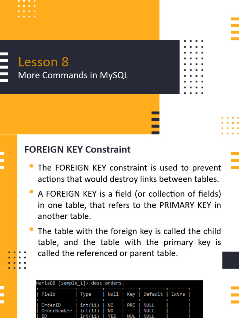 INFOMAN Lesson 8 | PDF | Database Index | Relational Database
