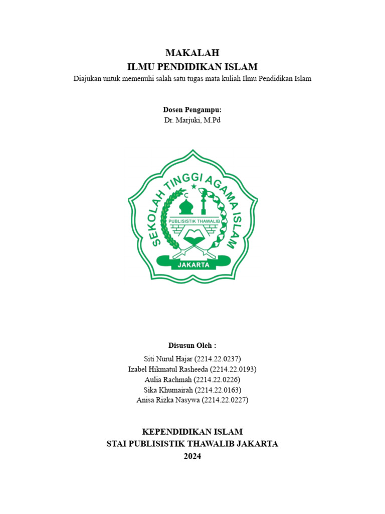 Kompone-Komponen Pendidikan Islam - Ipi | PDF | Karier & Perkembangan