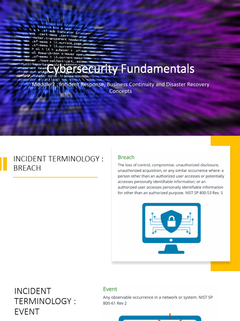 002_Cybersecurity Fundamentals Incident Response BCP DRP | PDF | Security | Computer Security