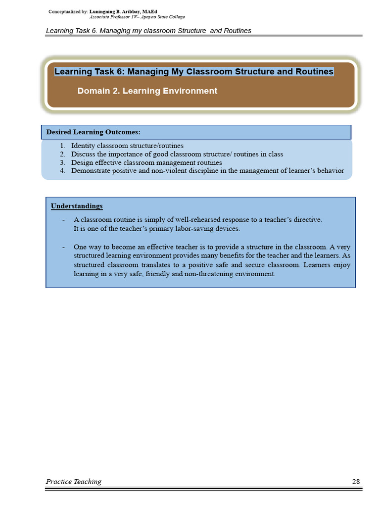 Learning Task 6 | Download Free PDF | Learning | Classroom