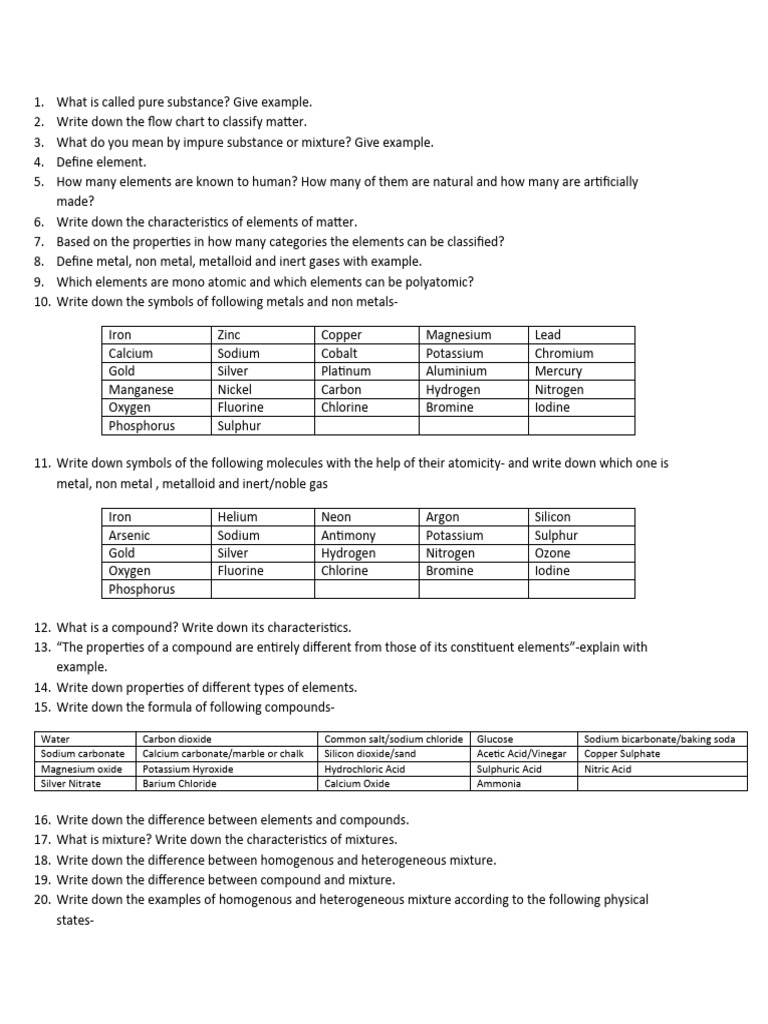 Chemistry Pdf Mixture Chemical Elements