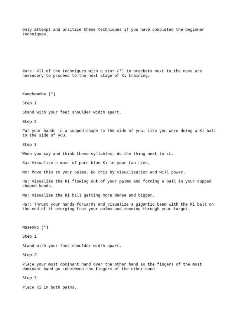 Advanced Ki Techniques Guide | PDF | Wellness