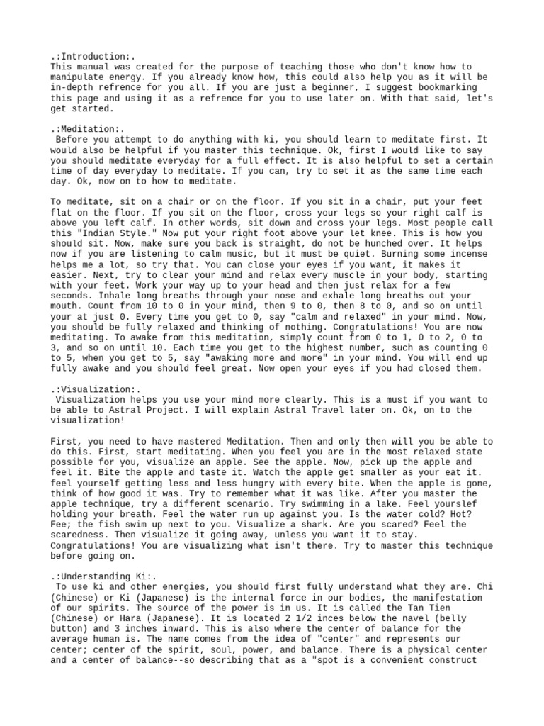 The Holy ki Manual | PDF | Breathing | Meditation