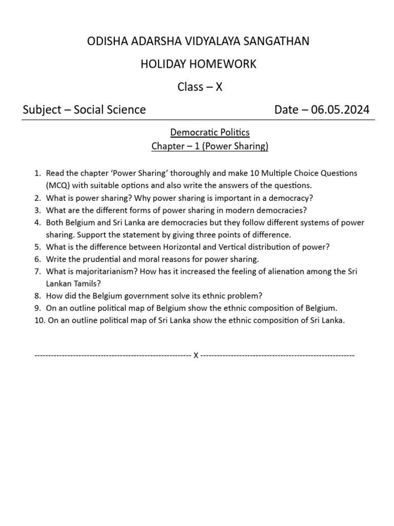 Class X - SST | PDF