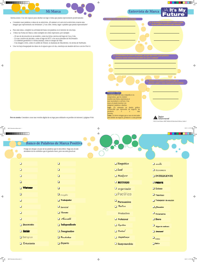 Es Mi Futuro W01 Mi Marca 02 Actividad | PDF | Marca