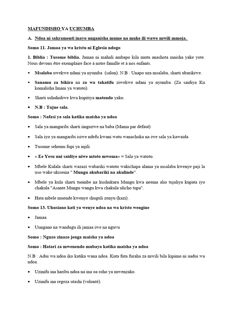 Mafundisho Uchumba | PDF