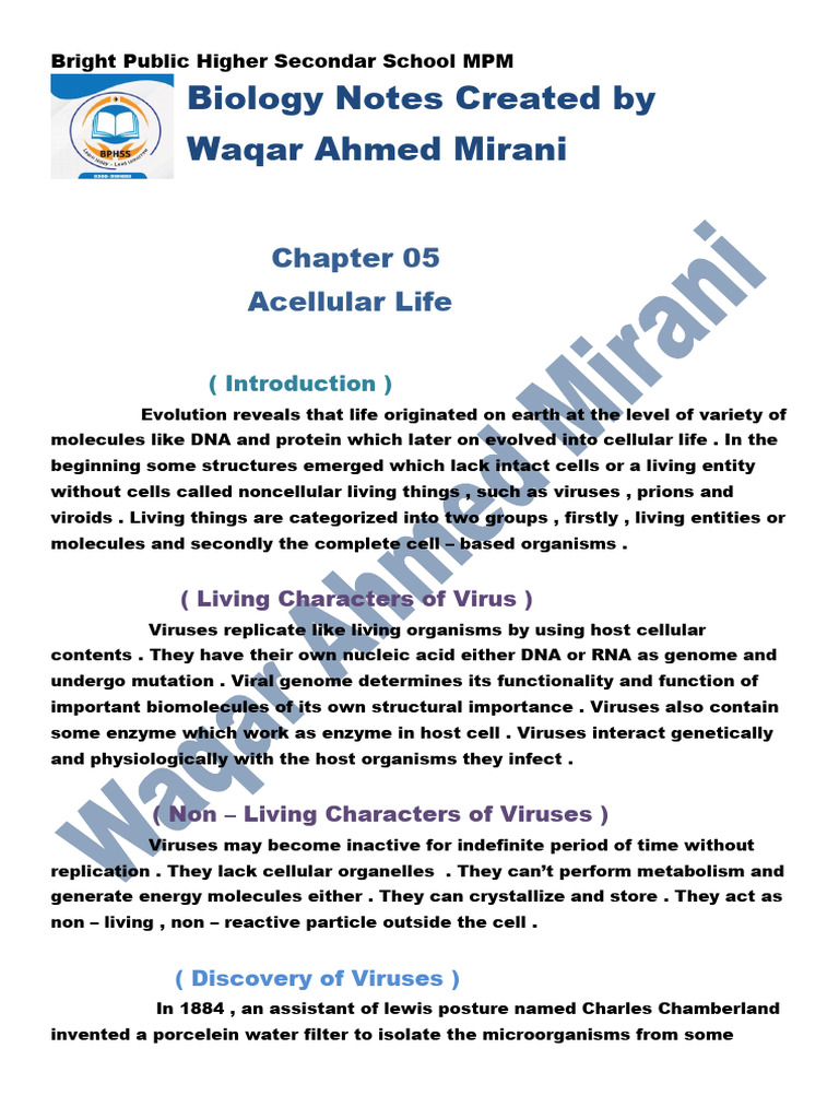 Acellular Life Autosaved | PDF | Virus | Bacteriophage