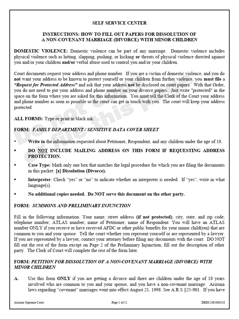 Divorce Instructions for Non-Covenant Marriages | PDF | Alimony | Child ...