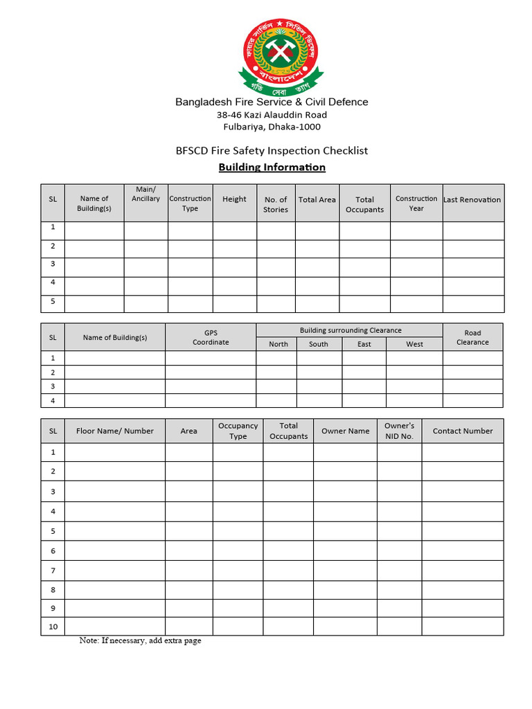 Fire Safety Inspection Checklists For Buildings-06-02-2020 | PDF ...