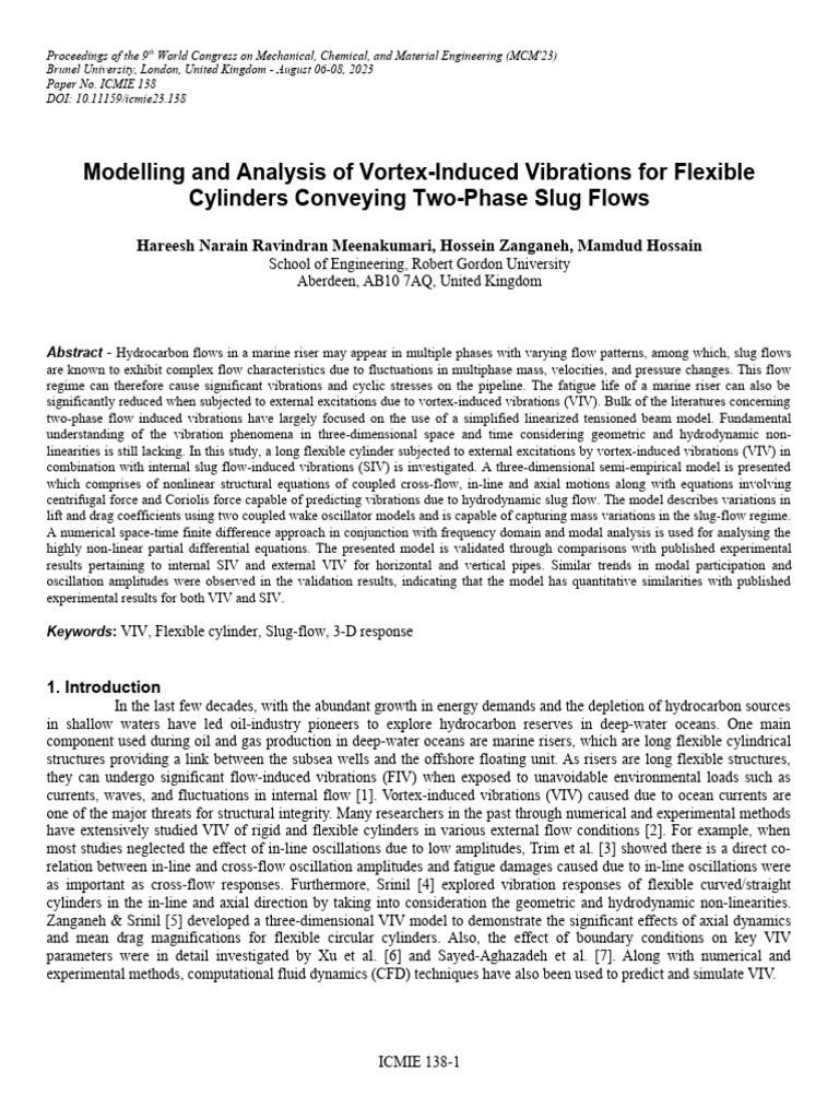 ICMIE_138 | PDF | Fluid Dynamics | Oscillation