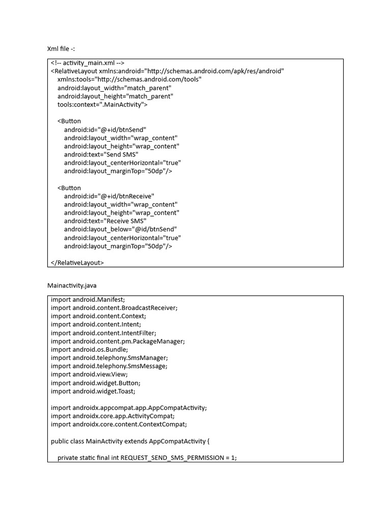 Send & Receive SMS Full Code | PDF | Android (Operating System) | Software Engineering