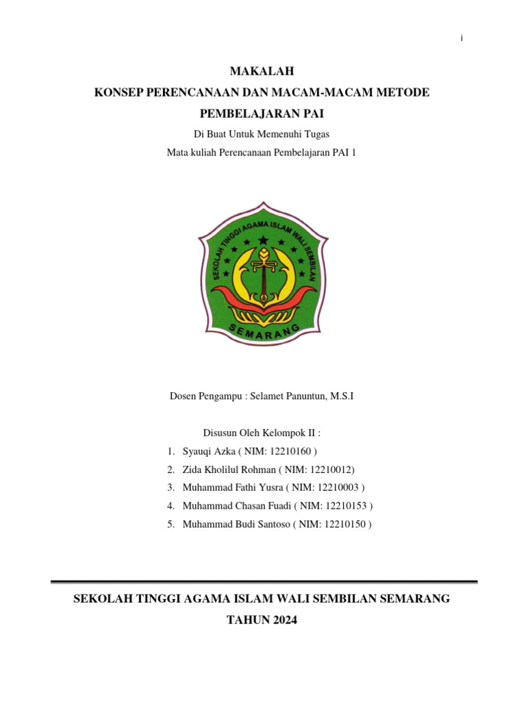 Metode Pembelajaran PAI dan Perencanaan | PDF | Karier & Perkembangan